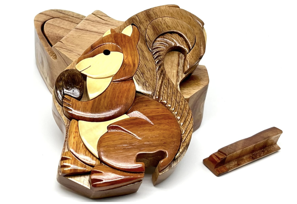 Squirrel Wood Puzzle Box – Handcrafted with Secret Compartment ...